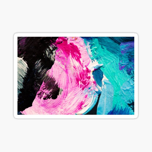 "Black and Pink Paint Stroke" Sticker by redbubblesireen | Redbubble