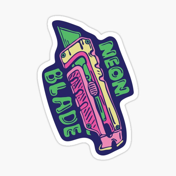 "EDC Neon blade multitool knife - illustration" Sticker for Sale by ...