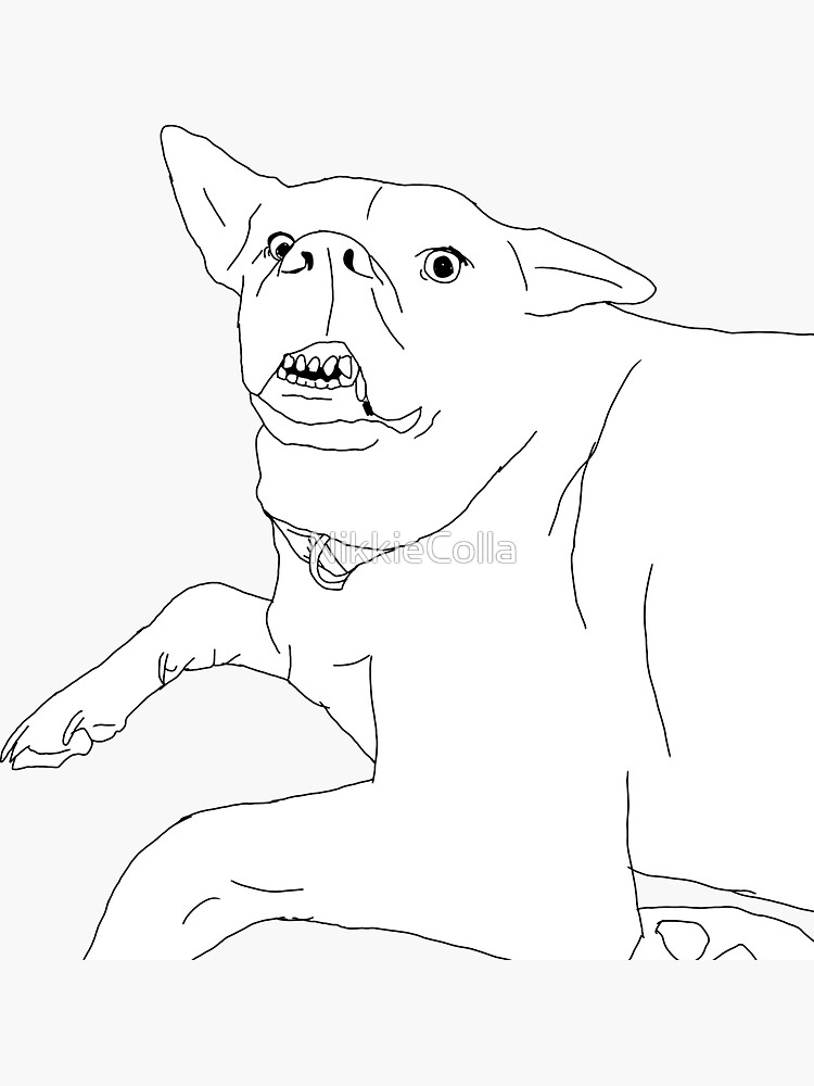"Poorly drawn dog" Sticker by NikkieColla | Redbubble