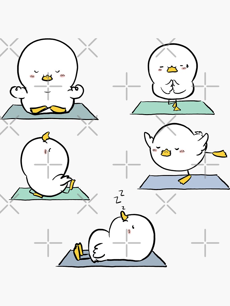 "Cute white yoga duck" Sticker for Sale by Caringinger24 | Redbubble