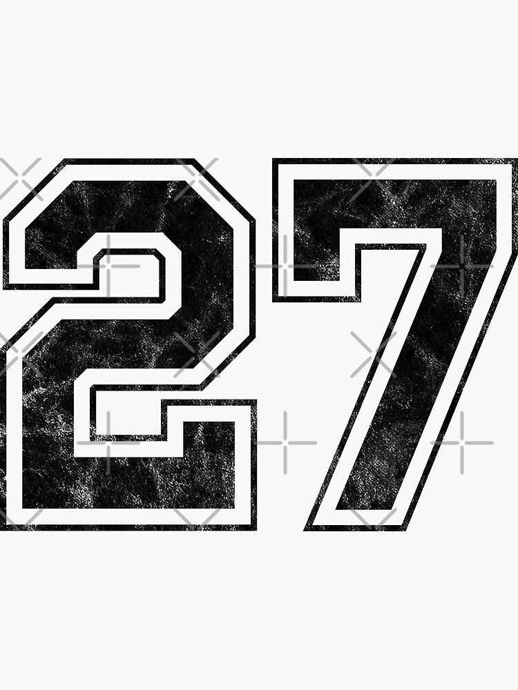"Number 27" Sticker for Sale by PaulSDesign | Redbubble