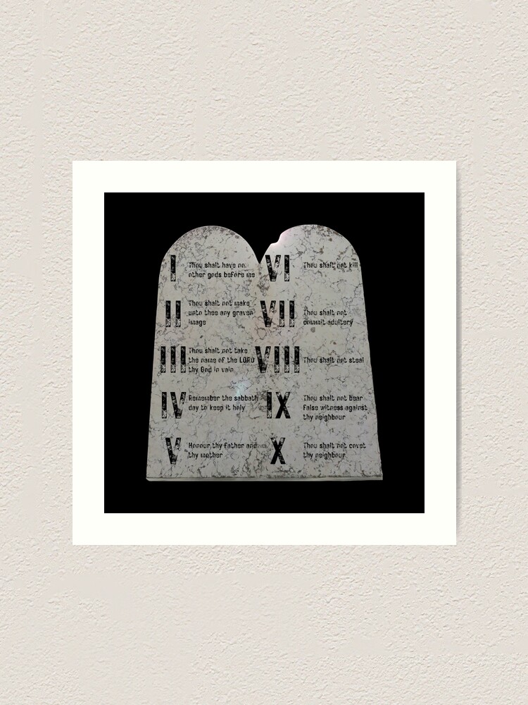 "The Ten Commandments Tablets" Art Print for Sale by Caregiverology ...