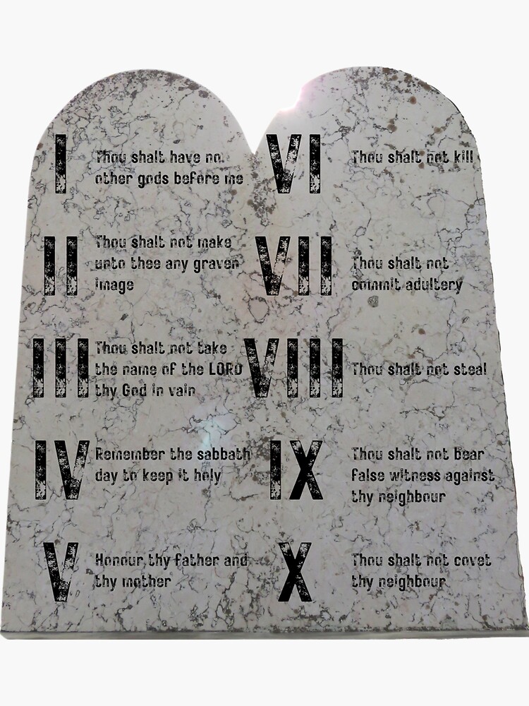 "The Ten Commandments Tablets" Sticker for Sale by Caregiverology ...
