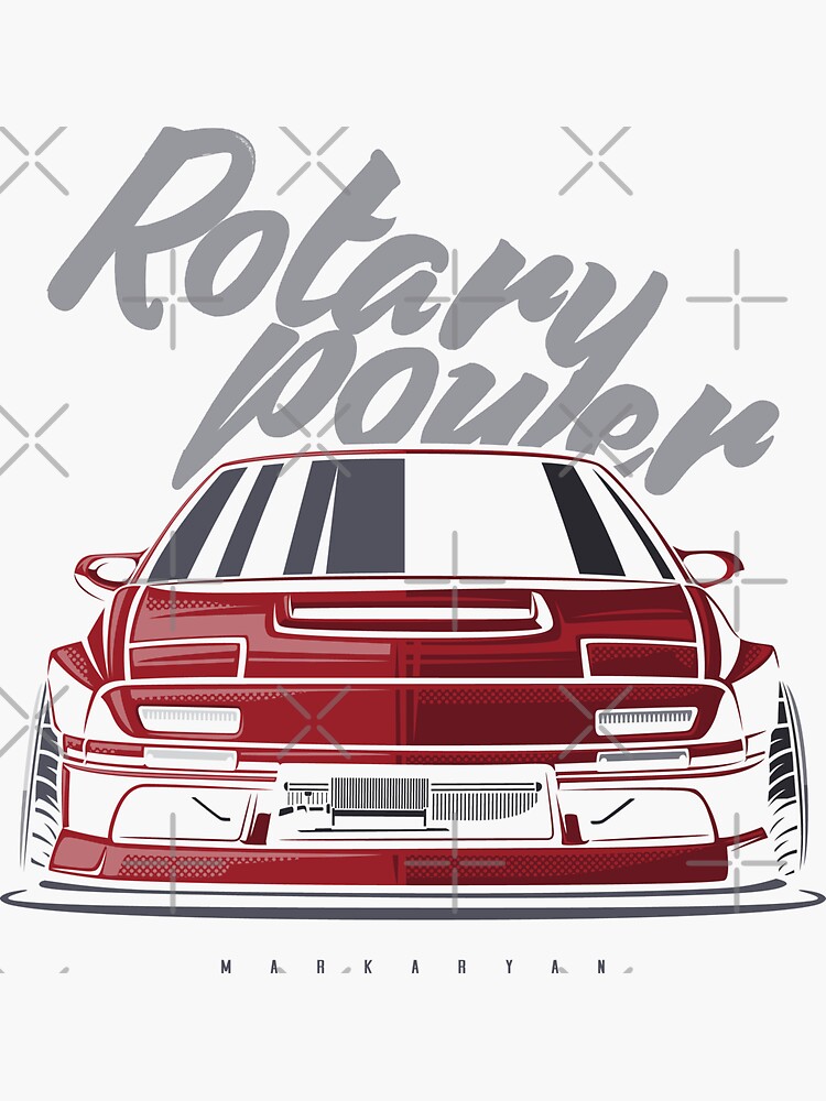 "Rotary Power. RX7 FC" Sticker for Sale by OlegMarkaryan | Redbubble
