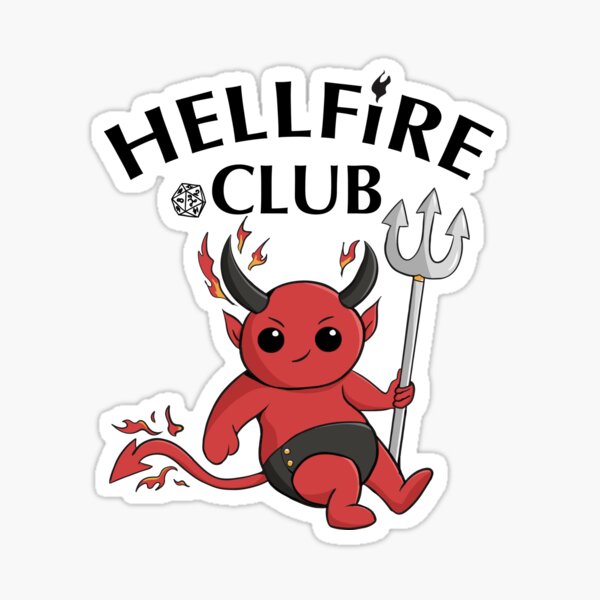 "HELLFIRE CLUB,Baby Devil Hell Fire" Sticker for Sale by NurayArt ...