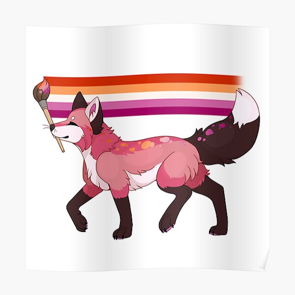 "Lesbian Pride Fox" Poster for Sale by SunkenAnchor | Redbubble