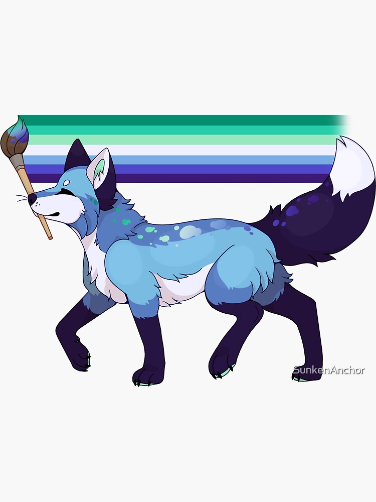 "Gay Men Pride Fox" Sticker for Sale by SunkenAnchor | Redbubble