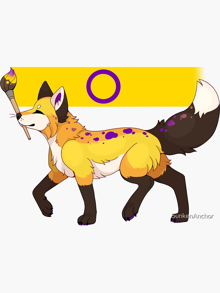 "Intersex Pride Fox" Sticker for Sale by SunkenAnchor | Redbubble