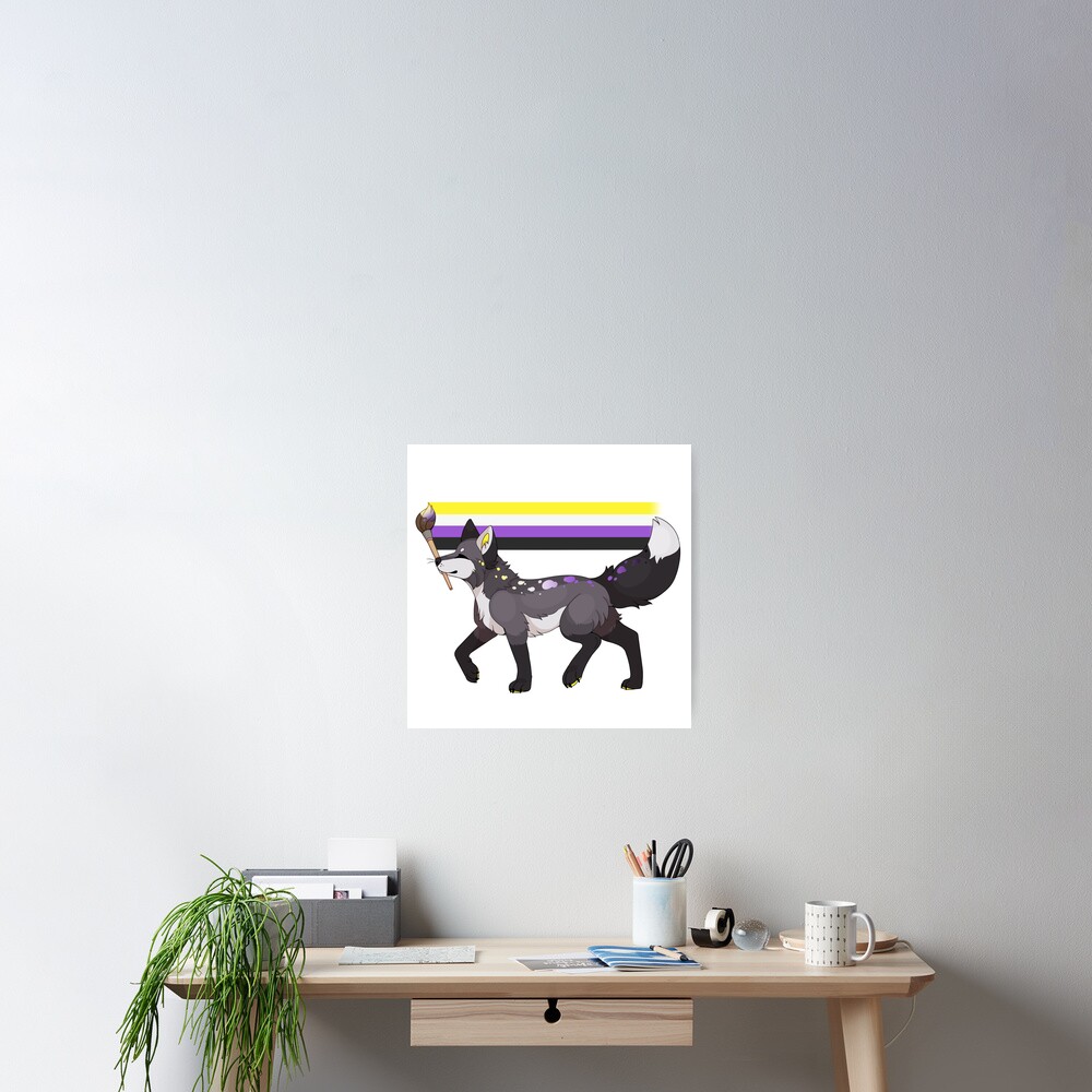 "Non-Binary Pride Fox" Poster for Sale by SunkenAnchor | Redbubble