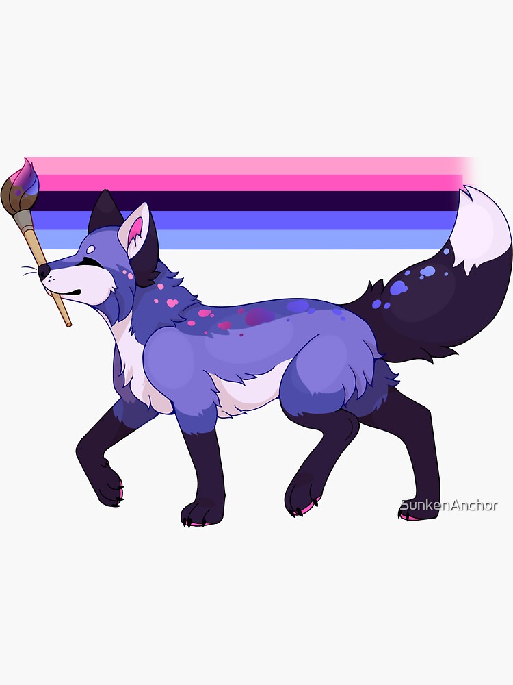 "Omnisexual Pride Fox" Sticker for Sale by SunkenAnchor | Redbubble