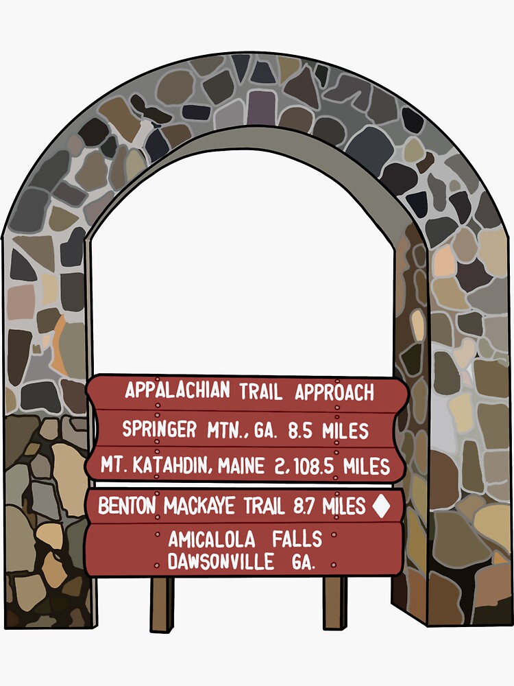 "Springer Mountain Appalachian Trail Southern Terminus" Sticker for ...