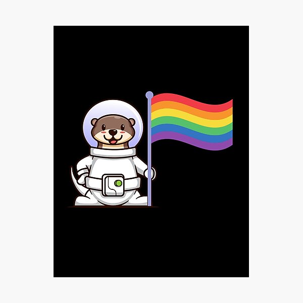 "Gay Pride Sea Otter Animal Rainbow Otter LGBT" Photographic Print for ...