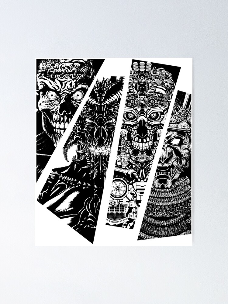 "Samurai robot demon zombie" Poster for Sale by albertocubatas | Redbubble