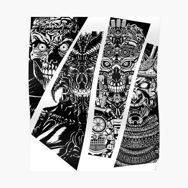 "Samurai robot demon zombie" Poster for Sale by albertocubatas | Redbubble