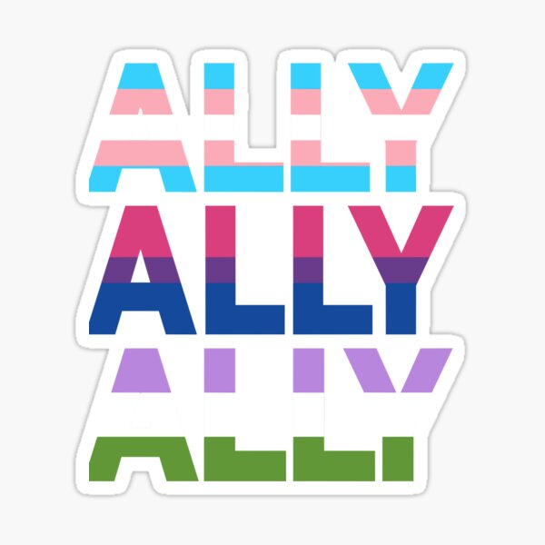 "Pride allyship" Sticker for Sale by ChrissyDesignSt | Redbubble