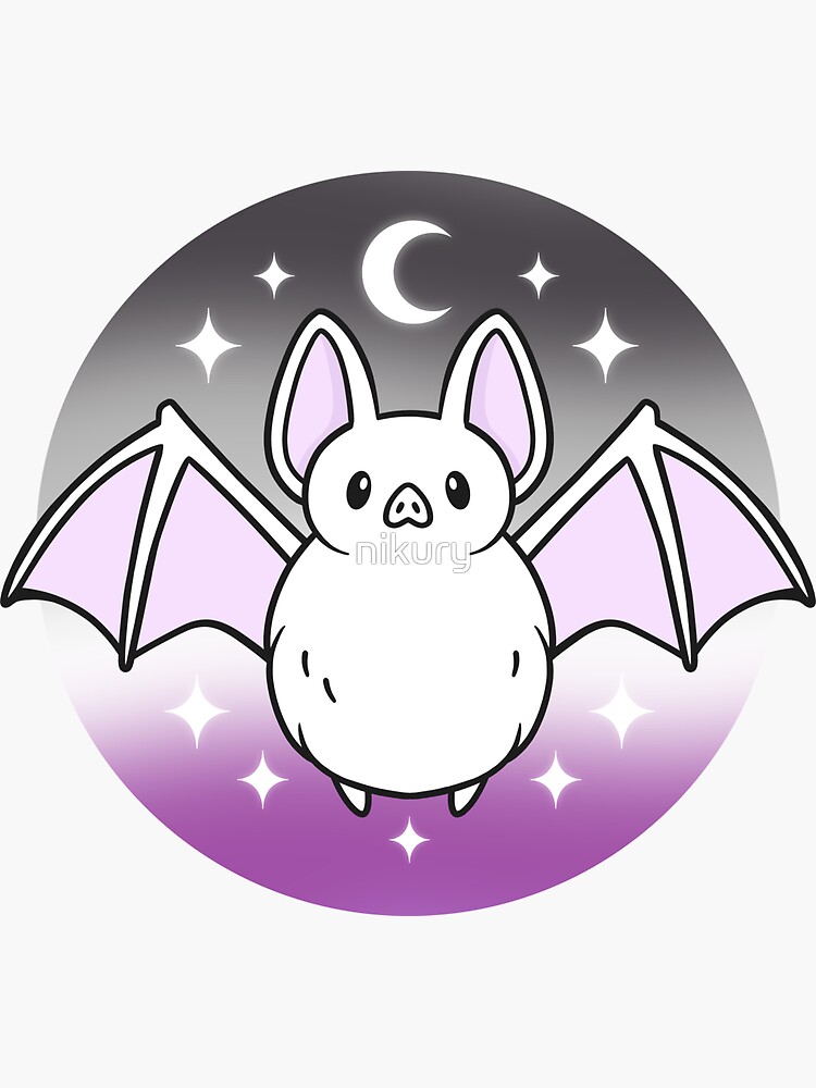 "Ace / Demi Pride Bat | Nikury" Sticker for Sale by nikury | Redbubble