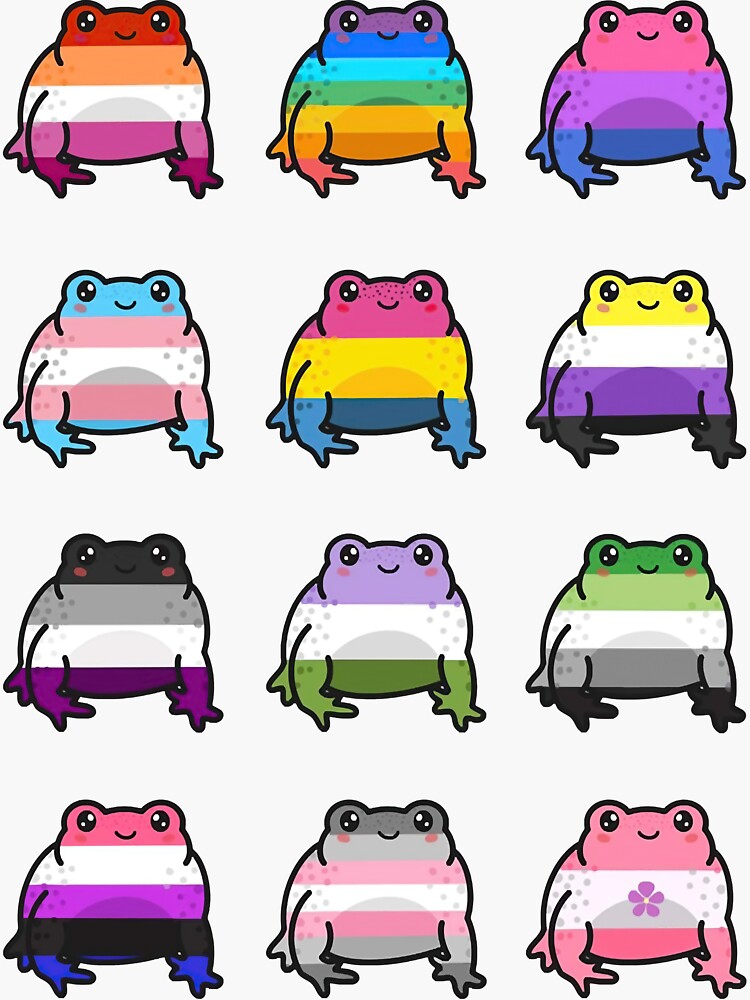 "Pride allyship Frog, Pride color" Sticker for Sale by ChrissyDesignSt ...