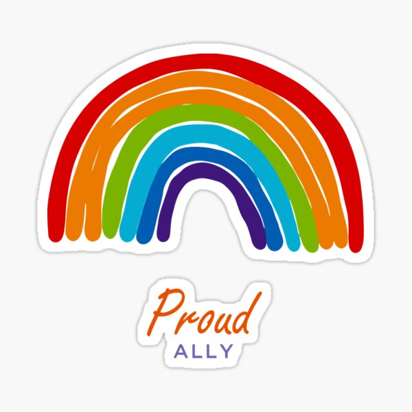 "Pride Allyship Rainbow" Sticker for Sale by ChrissyDesignSt | Redbubble