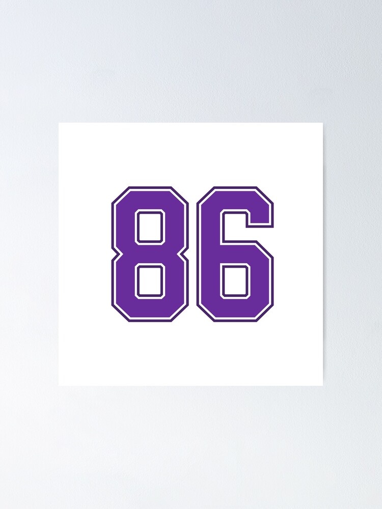 "Purple Number 86 lucky sports jersey eighty six" Poster for Sale by ...
