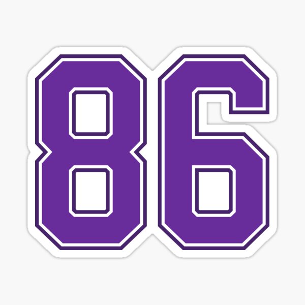 Purple Number 86 Lucky Sports Jersey Eighty Six Sticker For Sale By purple-number-86-lucky-sports-jersey-eighty-six-sticker-for-sale-by