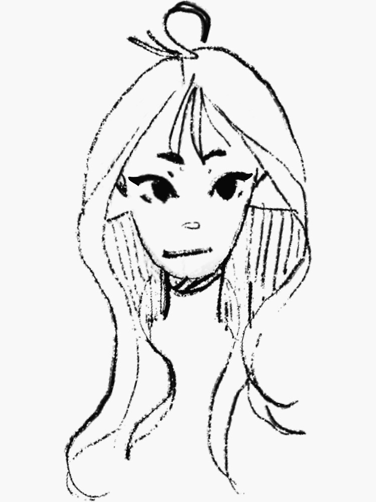 "Girl ink drawing" Sticker for Sale by Peach-cloud | Redbubble