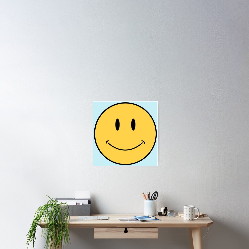 "classic acid house smiley face emoji dimples" Poster for Sale by ...