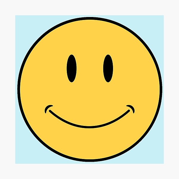 "classic acid house smiley face emoji dimples" Photographic Print for ...