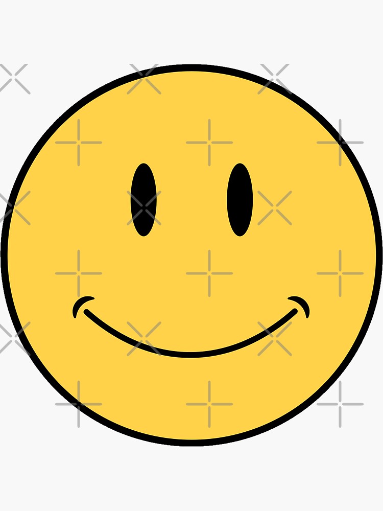 "classic acid house smiley face emoji dimples" Sticker for Sale by ...