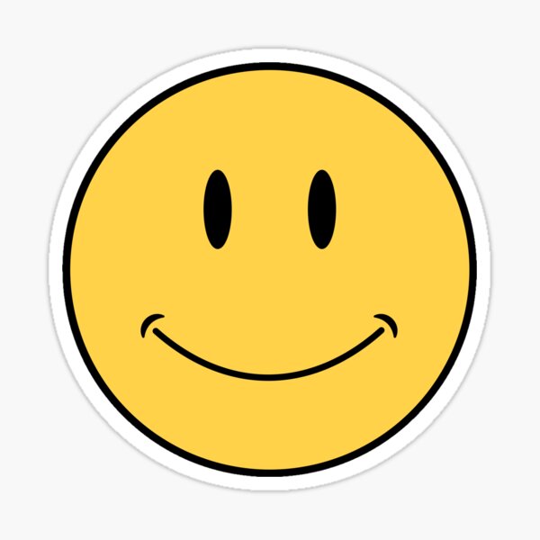 "classic acid house smiley face emoji dimples" Sticker for Sale by ...