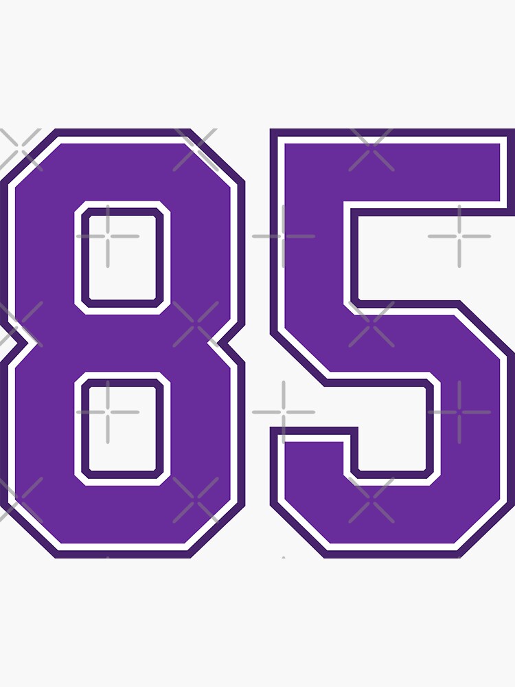 "Purple Number 85 lucky sports jersey eighty five" Sticker for Sale by ...