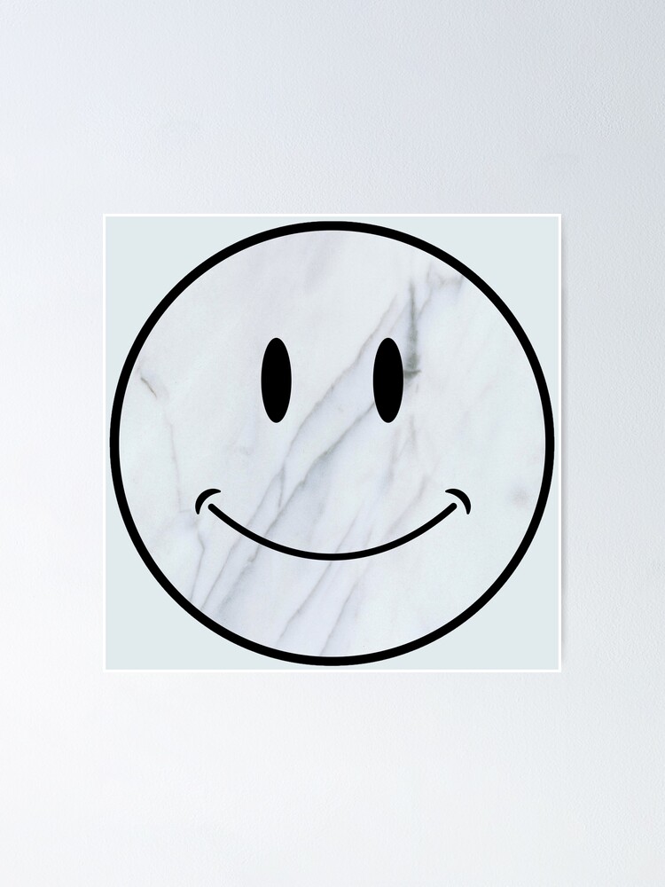 "white and gray marble smiley face" Poster for Sale by opptop | Redbubble