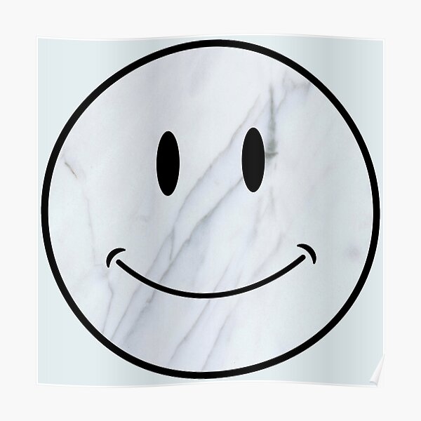 "white and gray marble smiley face" Poster for Sale by opptop | Redbubble