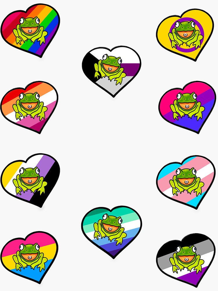 "Gay Frogs Pride Flag Sticker Pack of 10" Sticker for Sale by TheColorfulQ | Redbubble