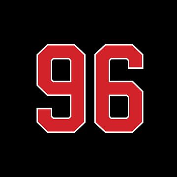 "Sports Number 96, red black color lucky sport ninety six" Sticker for ...