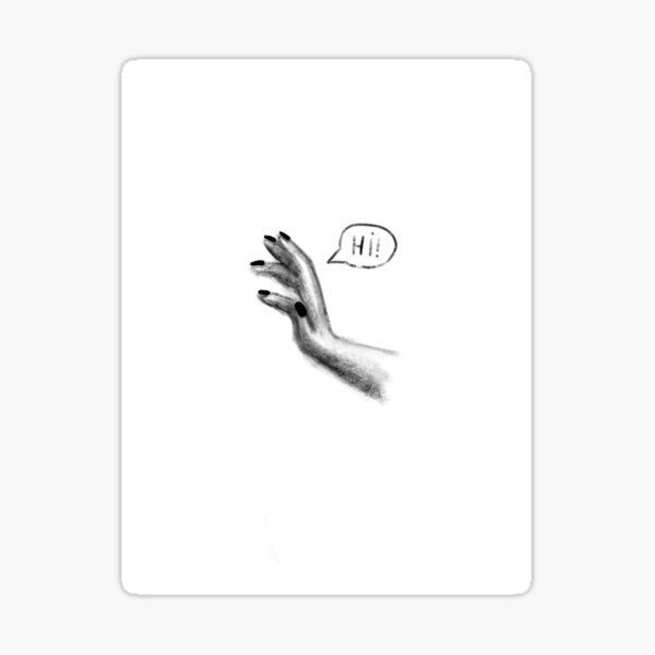 "A hand waving 'hi'" Sticker for Sale by EmmCone | Redbubble
