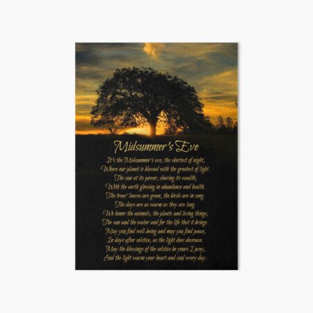 "Midsummer's Eve Beautiful Poem and Oak Tree in Sunset Summer Solstice ...