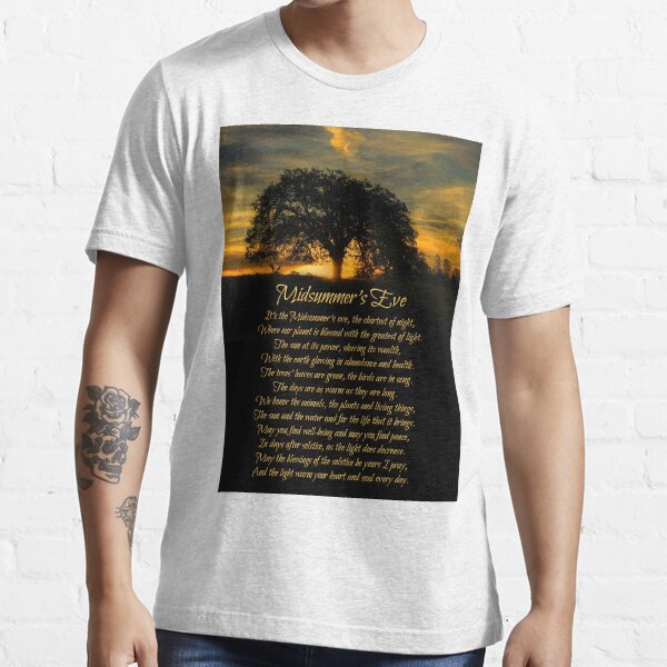 "Midsummer's Eve Beautiful Poem and Oak Tree in Sunset Summer Solstice ...
