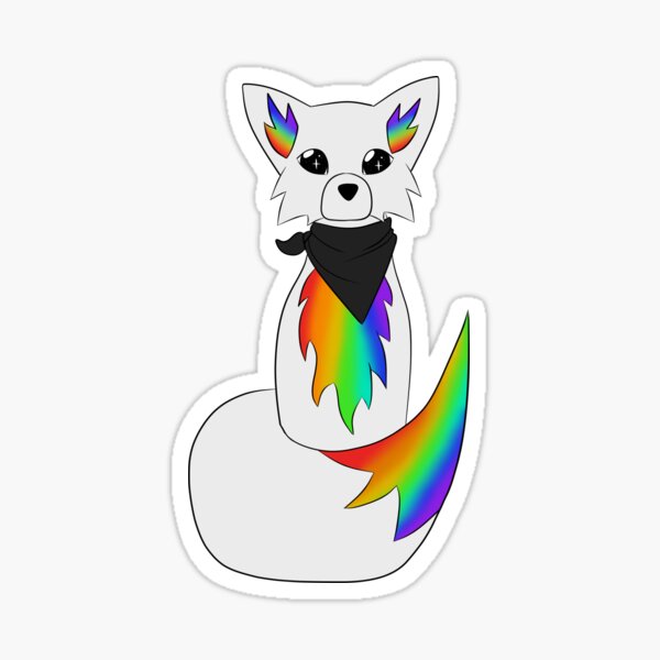 "Pride Fox / Wolf- White- Rainbow" Sticker for Sale by KraveyTheWolf ...
