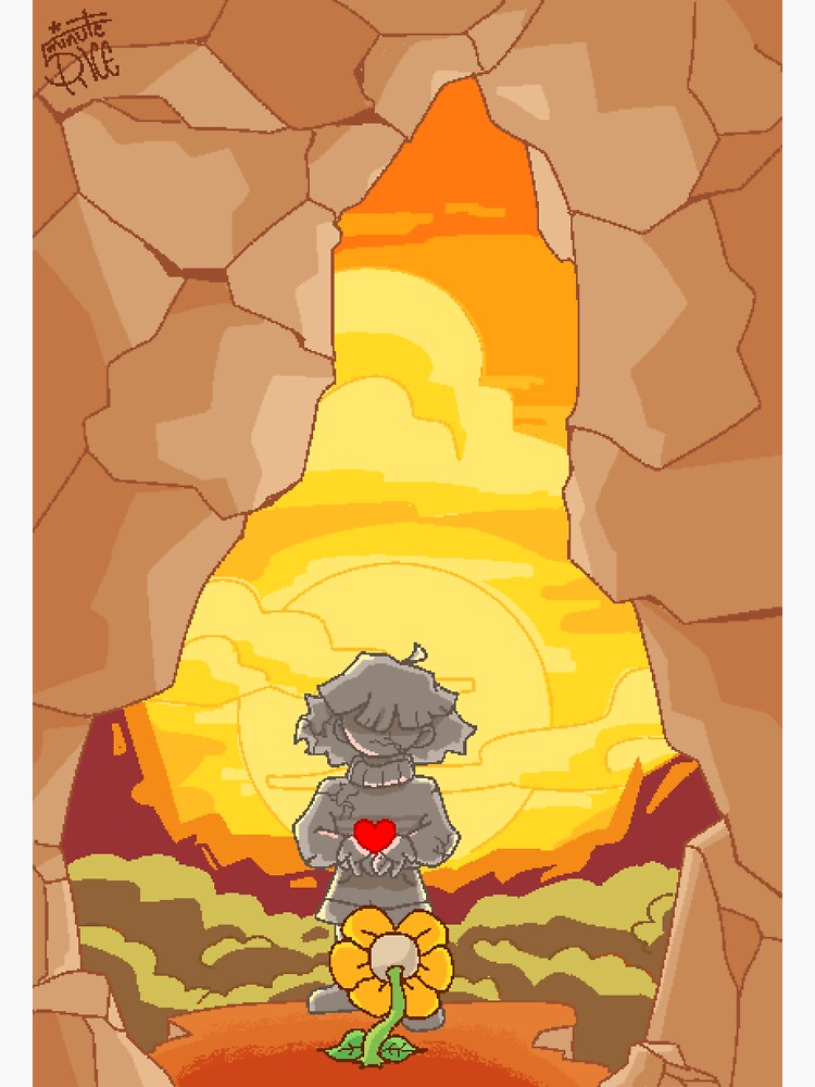 "frisk statue pixel art " Sticker for Sale by fiveminuterice | Redbubble