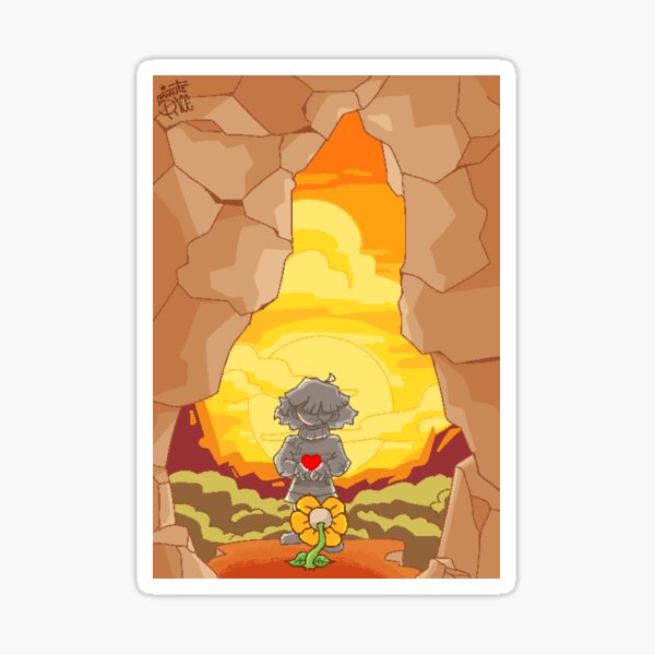 "frisk statue pixel art " Sticker for Sale by fiveminuterice | Redbubble