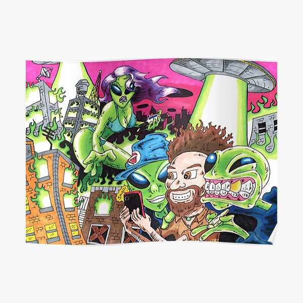"It Really Was Aliens!" Poster for Sale by DeFrankenstein | Redbubble