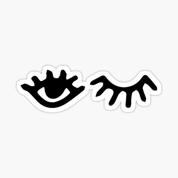 "winking eyes wink eyes black and white" Sticker for Sale by opptop ...