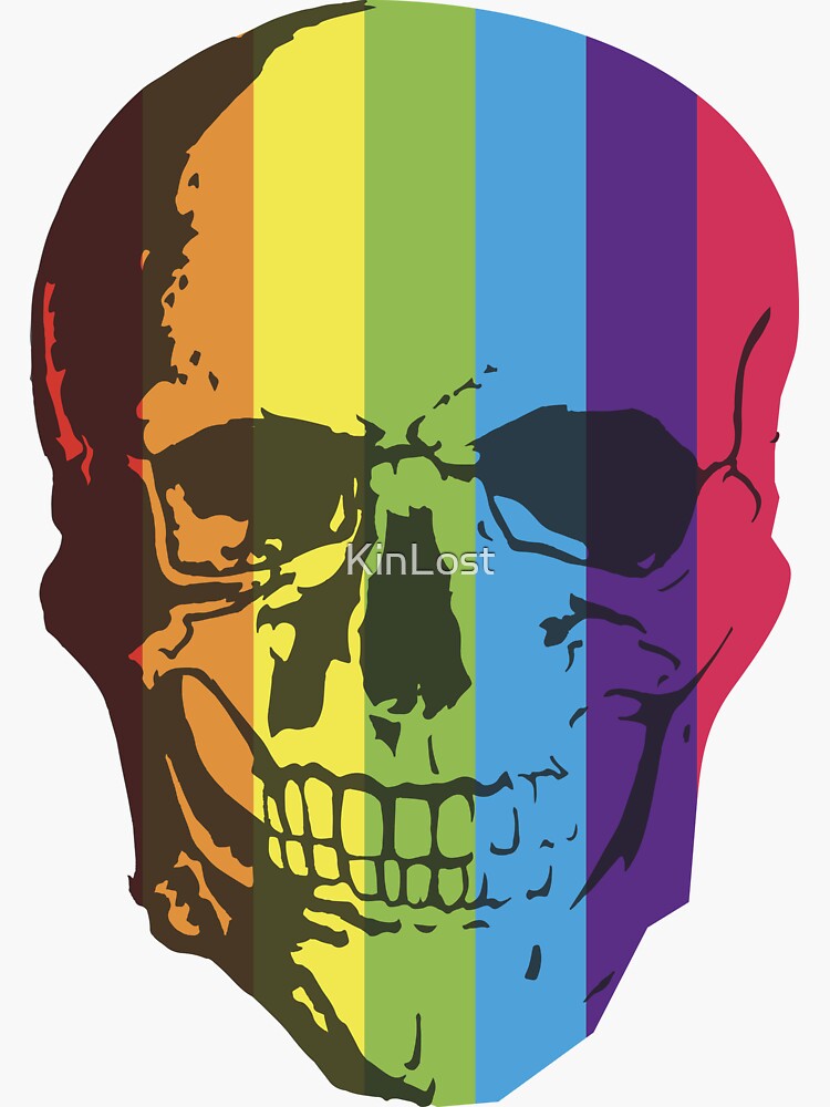 "Skull Pride (less opacity)" Sticker for Sale by KinLost | Redbubble