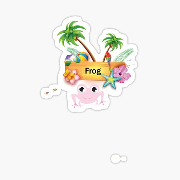 "Frog at the Beach and summer vacation (color)" Sticker for Sale by ...
