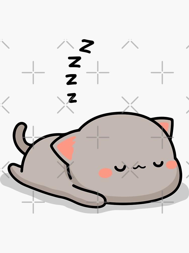 "Cat peach and goma | Sleeping" Sticker for Sale by Mochi-Animals ...