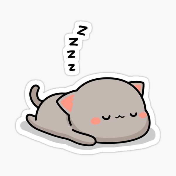 "Cat peach and goma | Sleeping" Sticker for Sale by Mochi-Animals ...