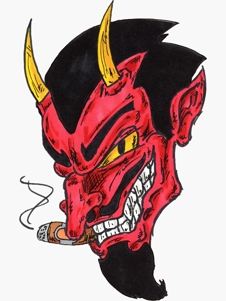 "Devil's Head" Sticker for Sale by DeFrankenstein | Redbubble