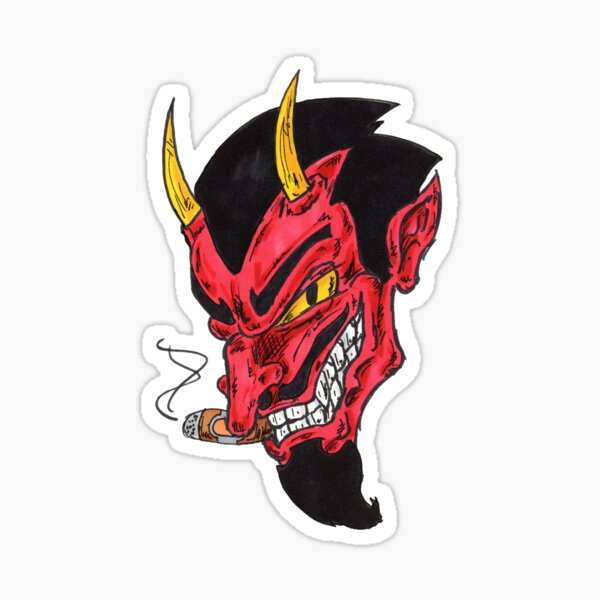 "Devil's Head" Sticker for Sale by DeFrankenstein | Redbubble