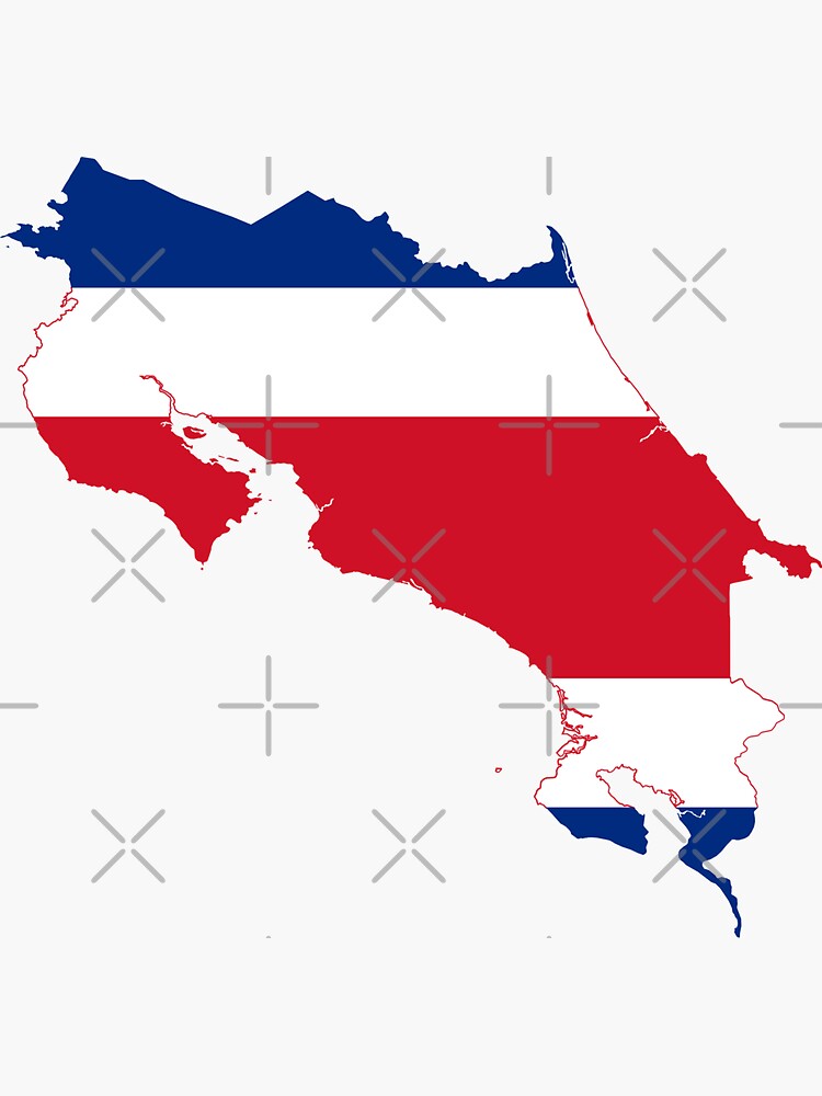 "Flag Map of Costa Rica" Sticker for Sale by mo91 | Redbubble