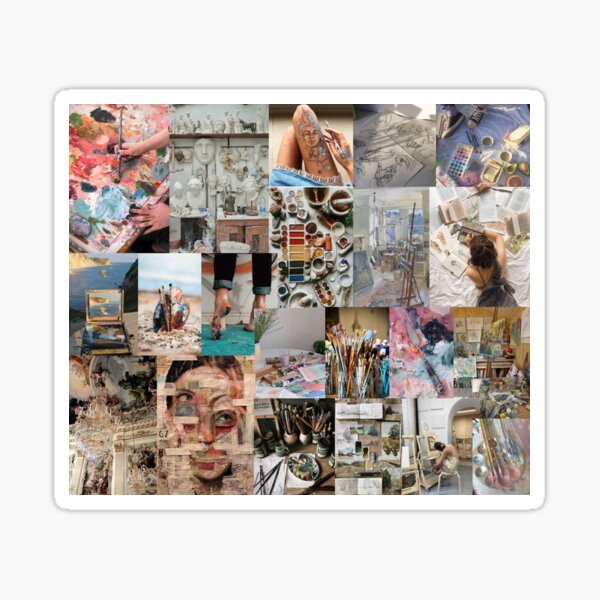 "artist aesthetic collage" Sticker for Sale by morgananjos | Redbubble